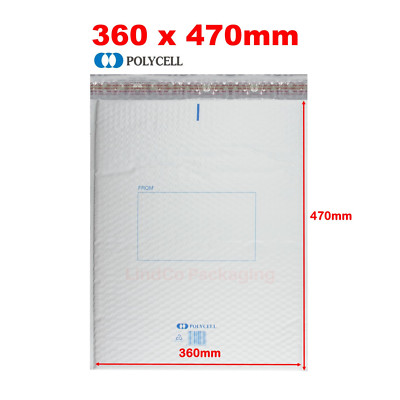 15x Polycell Bubble Padded Poly Mailer Shipping Bag 360 x 470MM Peel & Seal | eBay Australia