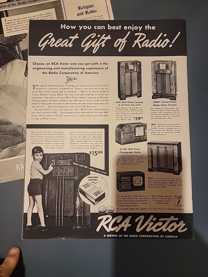 1937-1939 RARE LISTEN RCA RADIO MAGAZINES VOLUME 1 # 1 PLUS 4 MORE LOT ...