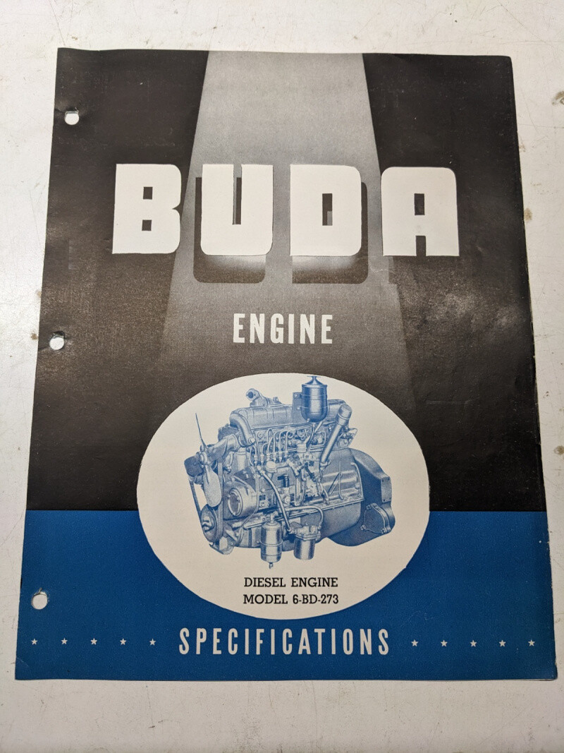 BUDA INDUSTRIAL DIESEL SPECIFICATIONS SALES ENGINE 6-BD-273 1947 AD ...