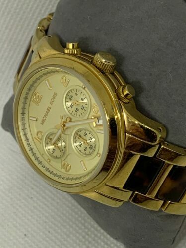 Michael Kors MK5659 Women's Watch Chronograph Gold Tortoise Acetate ...