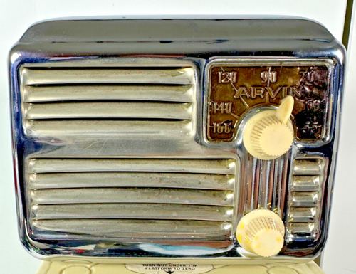 RARE Vintage Arvin 444 Chrome Tube Radio Powers up Humms | eBay