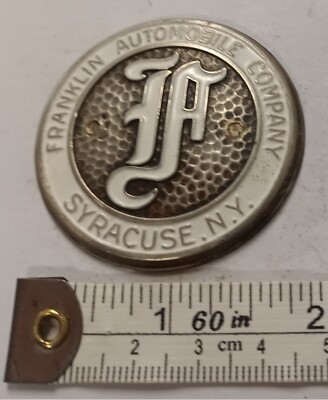 FRANKLIN AUTOMOBILE COMPANY - SYRACUSE NY ORIGINAL RADIATOR BADGE ...