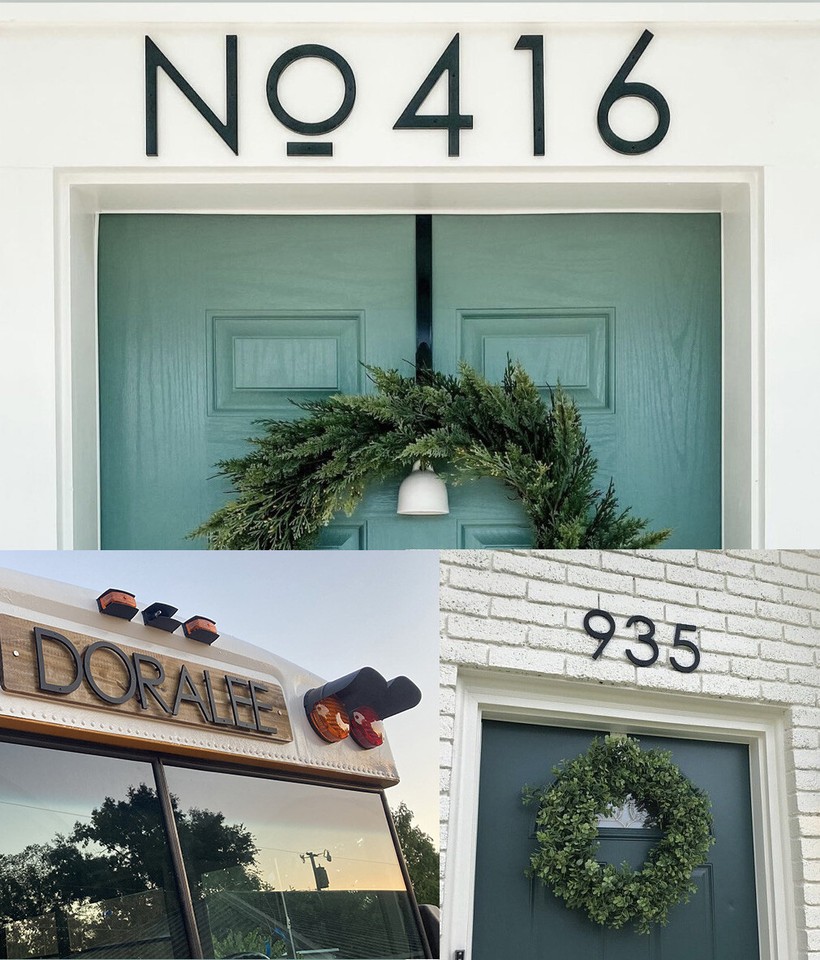 6 inch Modern House Numbers, Plastic address number, Letters, color ...