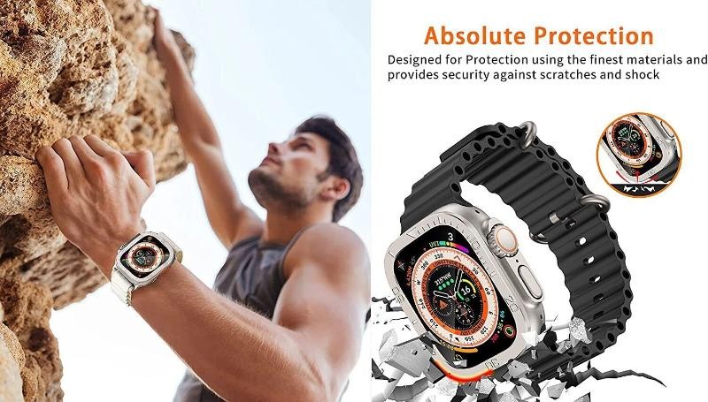 Tempered Glass Screen r Apple Watch Ultra2 49mm Protector Film Metal ...