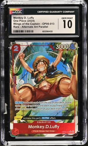 CGC 10 GEM Monkey D Luffy OP06-013 Alternate Art Wings of the Captain English | eBay
