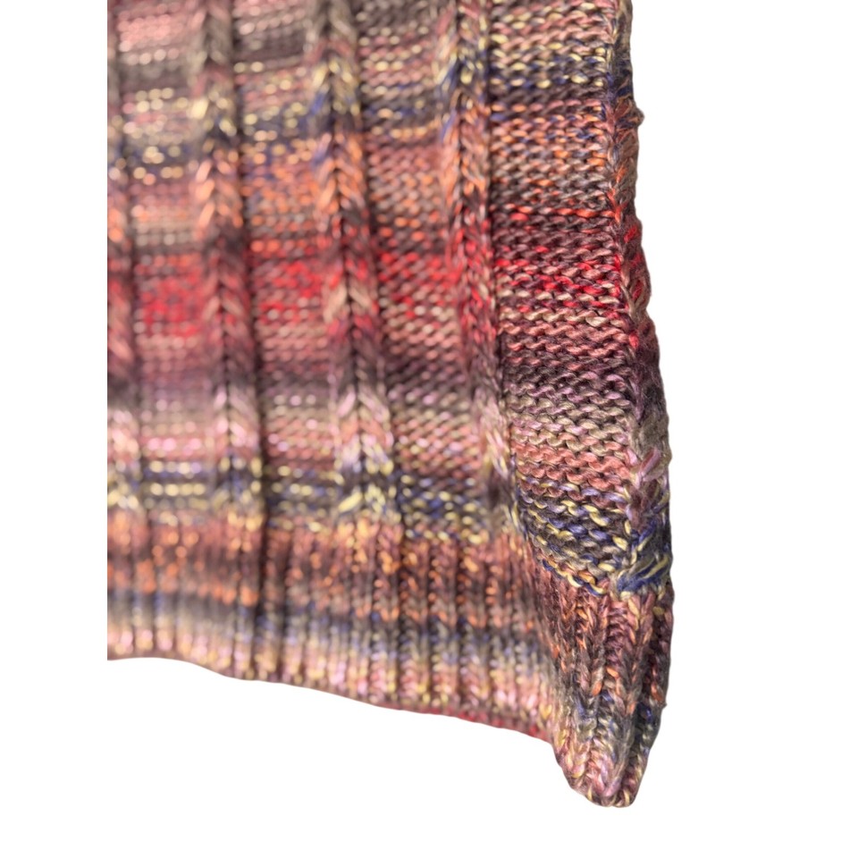 Evereve Womens Small Multicolor Space Dye Cable Knit Wool Blend Sweater ...