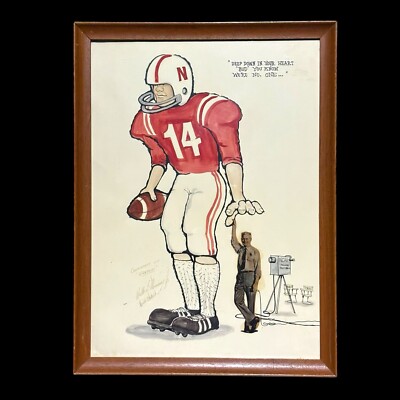 Vintage 1970s Nebraska Huskers Football Championship Oklahoma Drawing ...