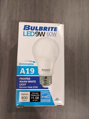 (5 Pack) Bulbrite 774238, A19, LED 9W, Standard Base (E26), 2700K | eBay