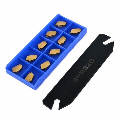 SPB326 26mm Parting Grooving Cut-Off Tool Holder +10pcs GTN-3 SP300 ...