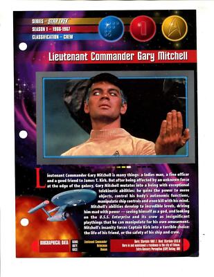 1997 Newfield Publications Star Trek Universe - Lt. Commander Gary ...