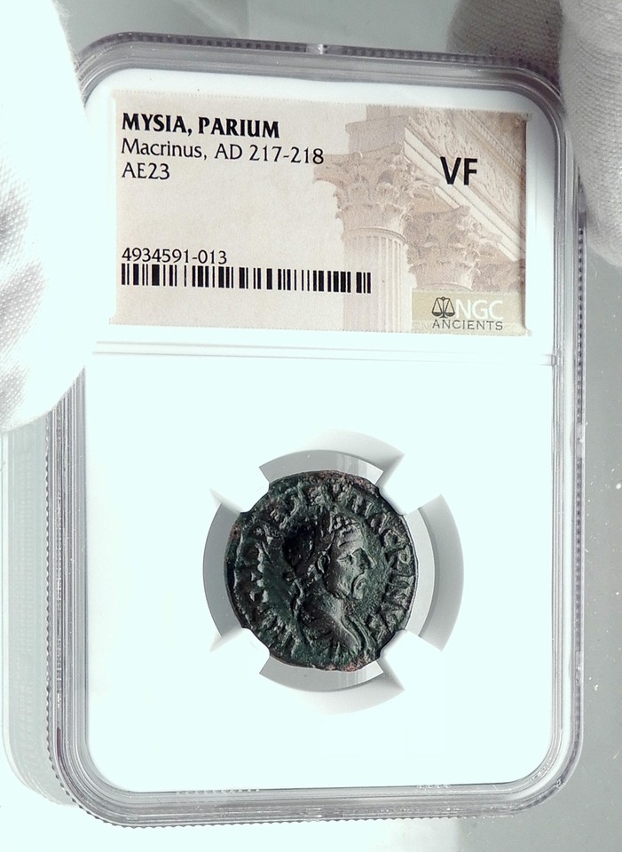 MACRINUS 217AD Parium MYSIA Authentic Ancient Roman Coin CAPRICORN NGC ...