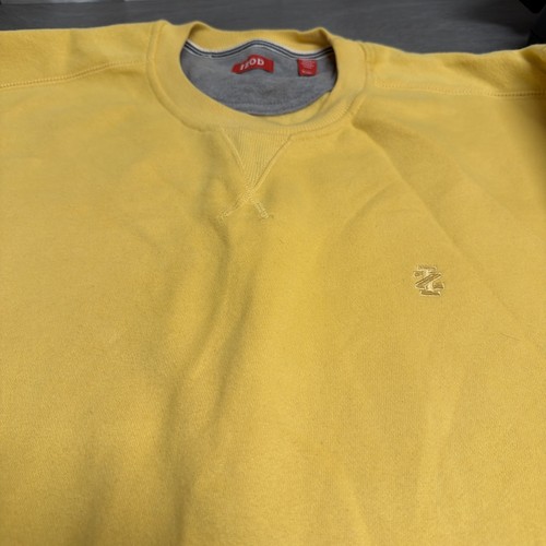 IZOD Mens XL Yellow Crew Neck Heavyweight Logo Long Sleeve Pullover ...