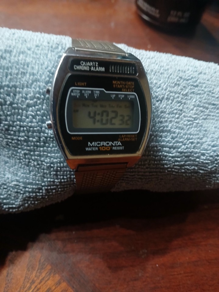 Radio Shack MICRONTA Chrono Digital Watch In Perfect Working Cond ...