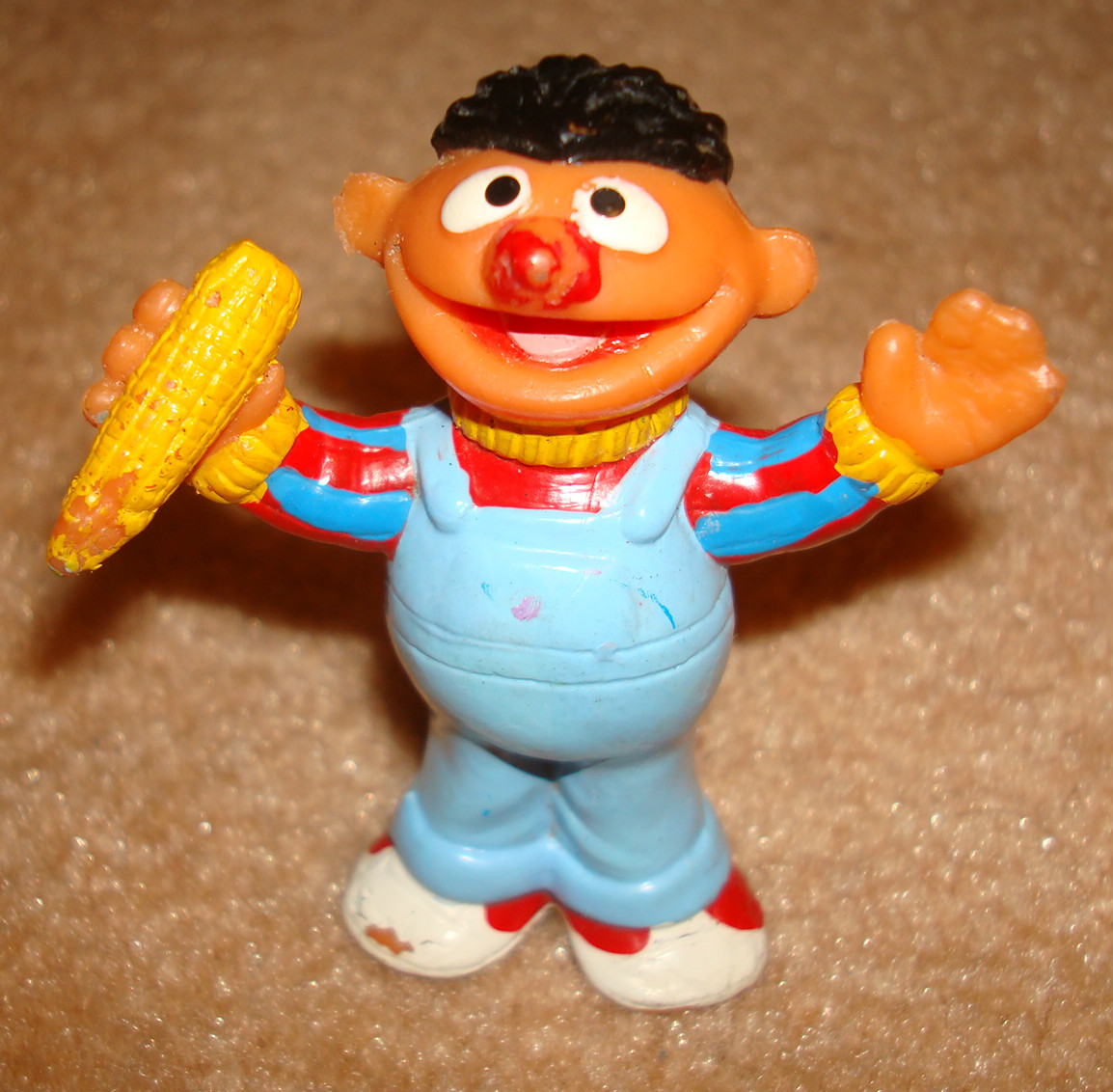 1980s JHP Muppets SESAME STREET Jim Henson Ernie Holding CORN PVC ...