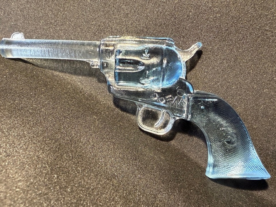 Blue Vaseline glass Colt Revolver pistol uranium single action army gun ...