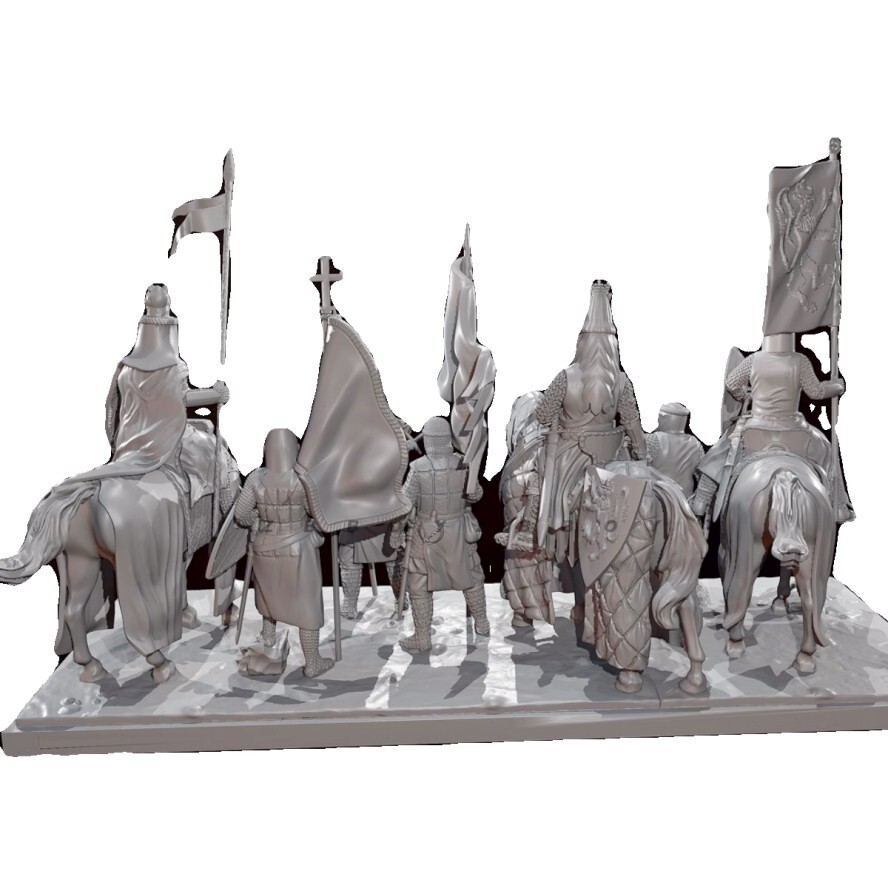 50mm resin figures model Medieval Wars (Knights and Infantry ...