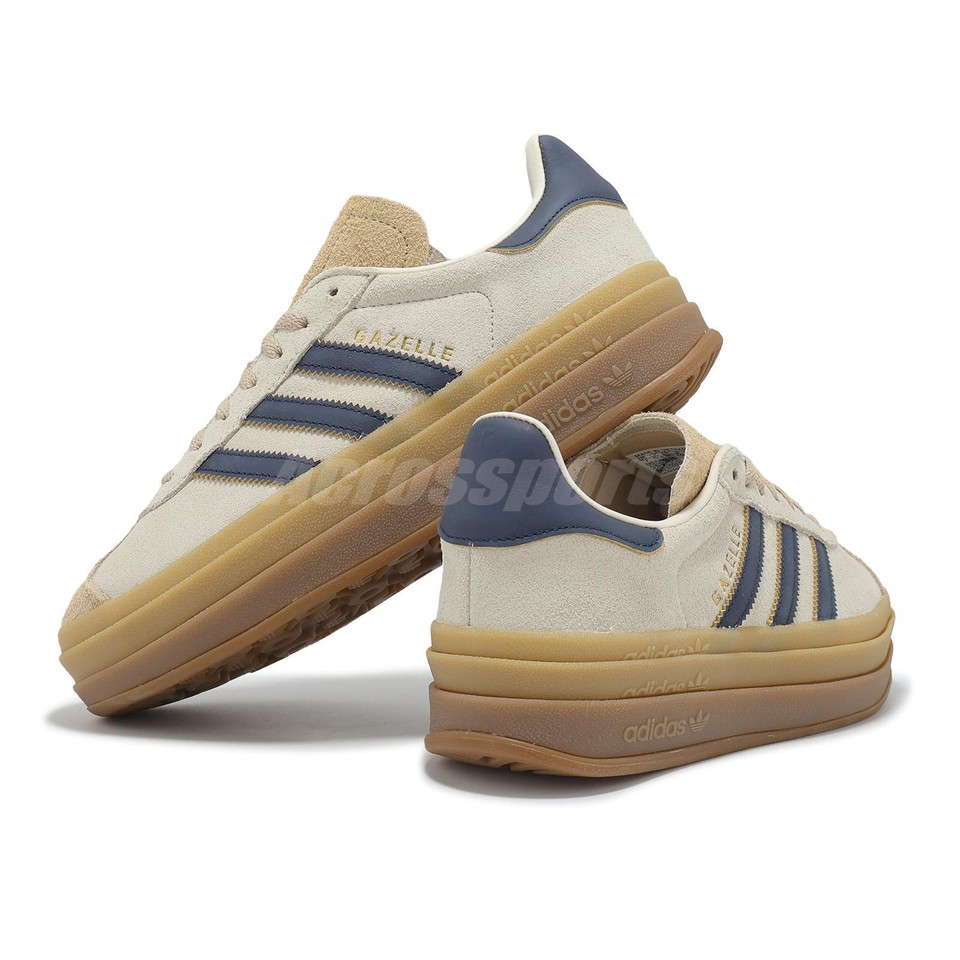 adidas Originals Gazelle Bold W Beige Black Women Gum Platform Casual ...