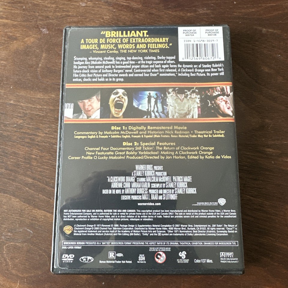 A Clockwork Orange (DVD, 1971) Kubrick 12569806726| eBay