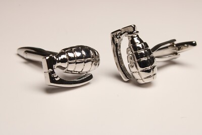 Cufflinks Hand Grenade Military Army Pineapple WW2 Novelty Chrome | eBay