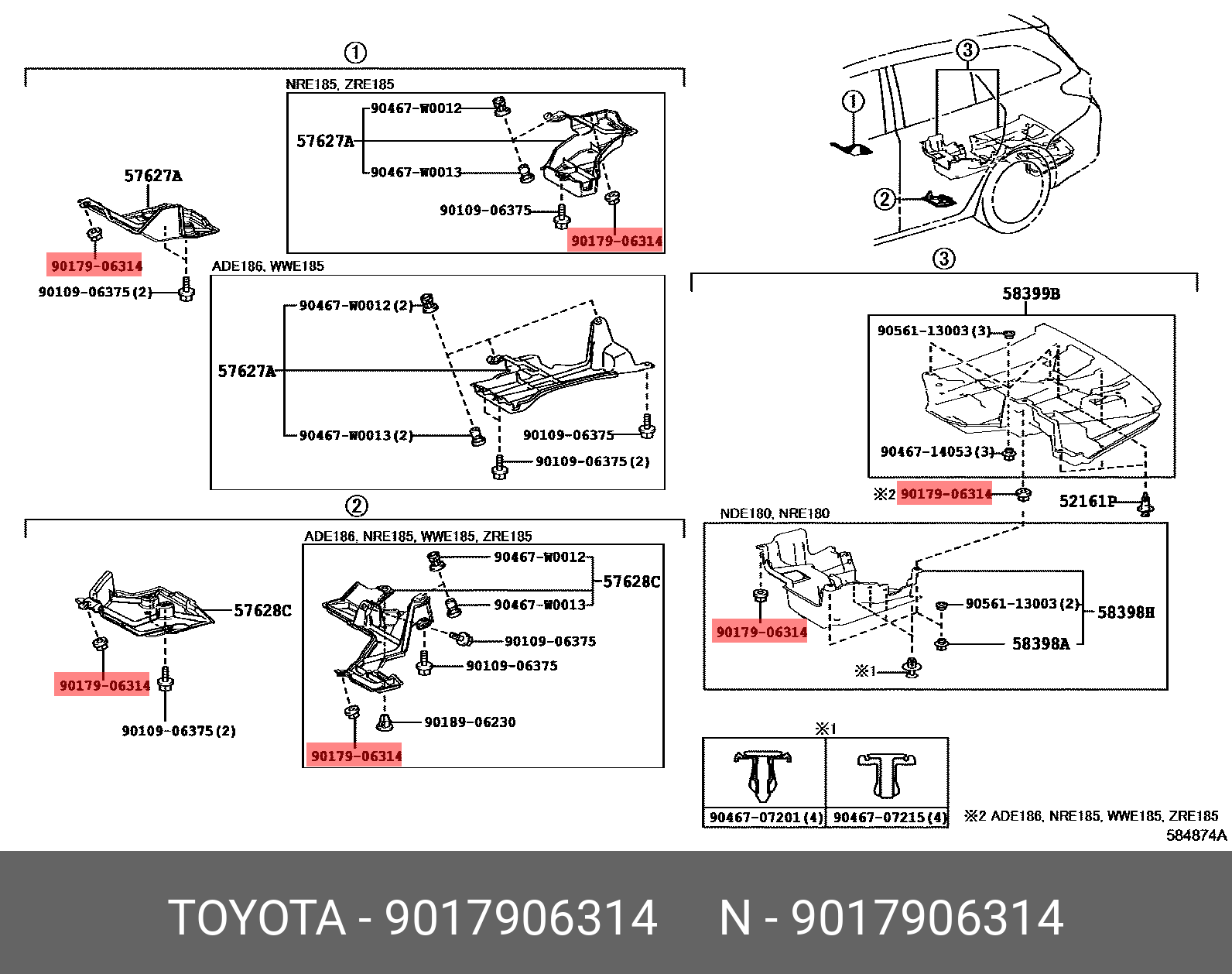 Genuine OE nut, 9017906314 for TOYOTA 90179-06314 | eBay