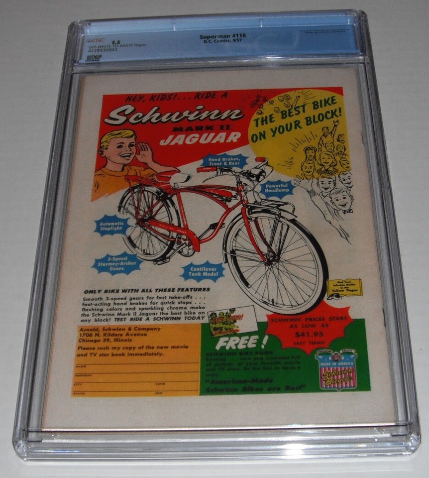 Superman # 116..CGC Universal 5.5 Fine- grade..1957 comic book--gd | eBay