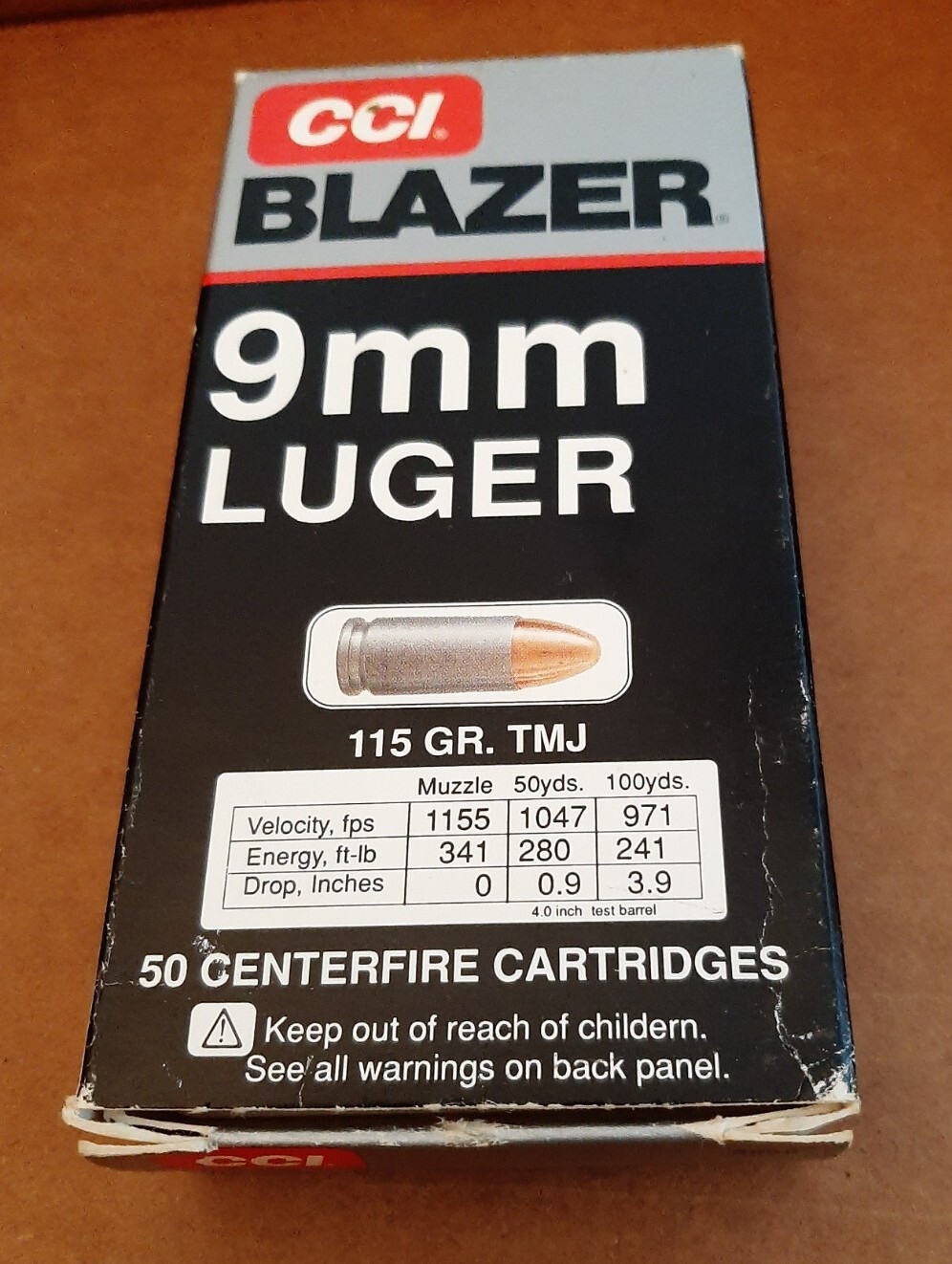 Vintage CCI Blazer 9mm Luger 115 Grain TMJ Empty Ammo Box w/ Plastic ...