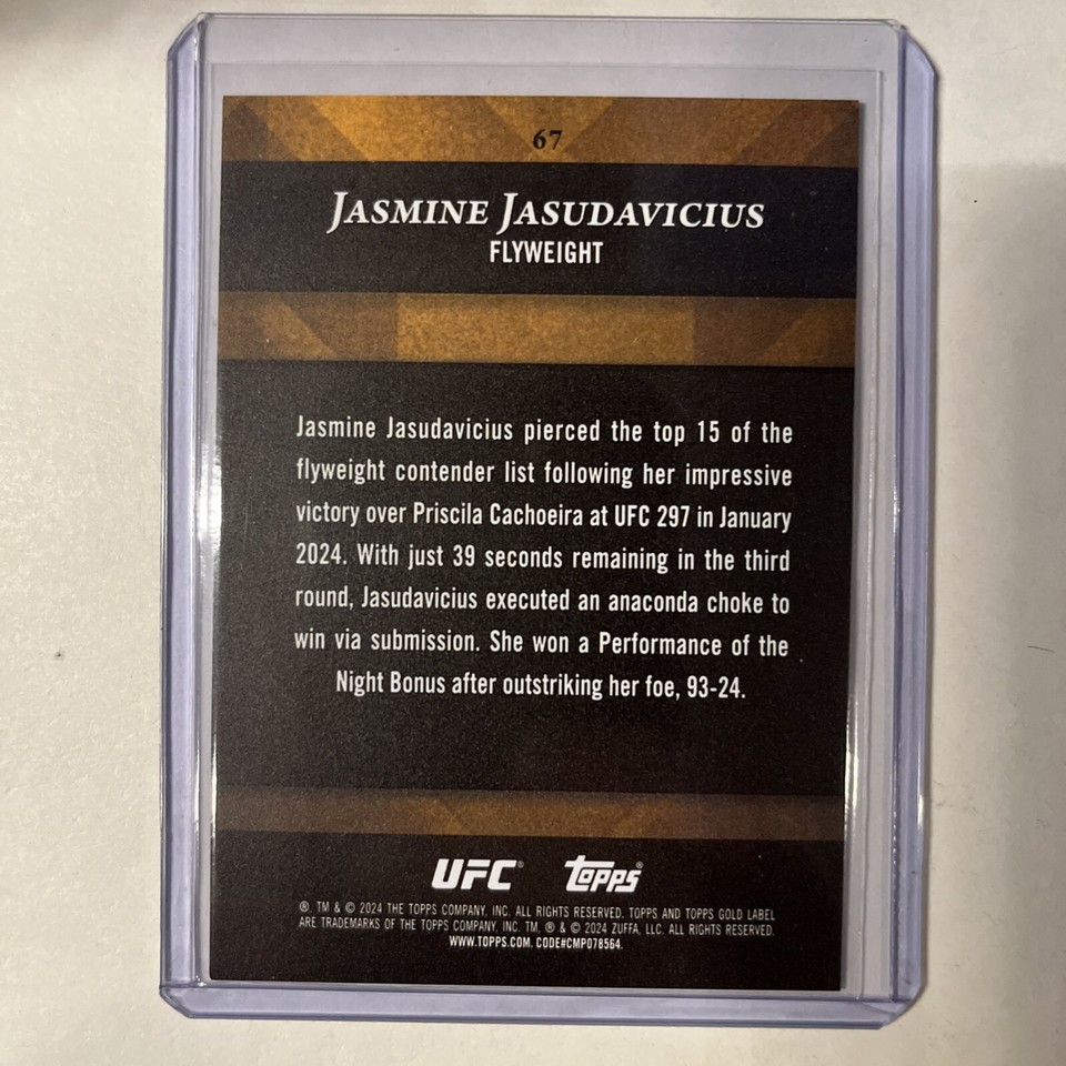 2024 Topps Gold Label UFC #67 Jasmine Jasudavicius RC Rookie Class 1 | eBay