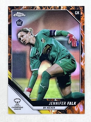 Jennifer Falk 2021 Topps Chrome Women's UEFA Inferno Refractor RC /75 ...