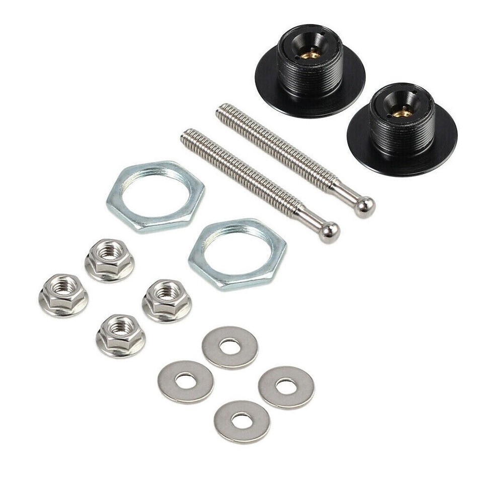 4pcs Black Push Button Hood Lock Quick Release Car Bumper Pin Bonnet ...