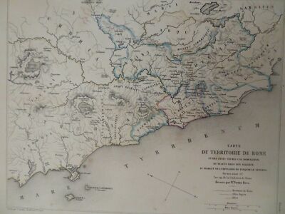 Pre-1900 - 1870 Antique Engraving Color Map