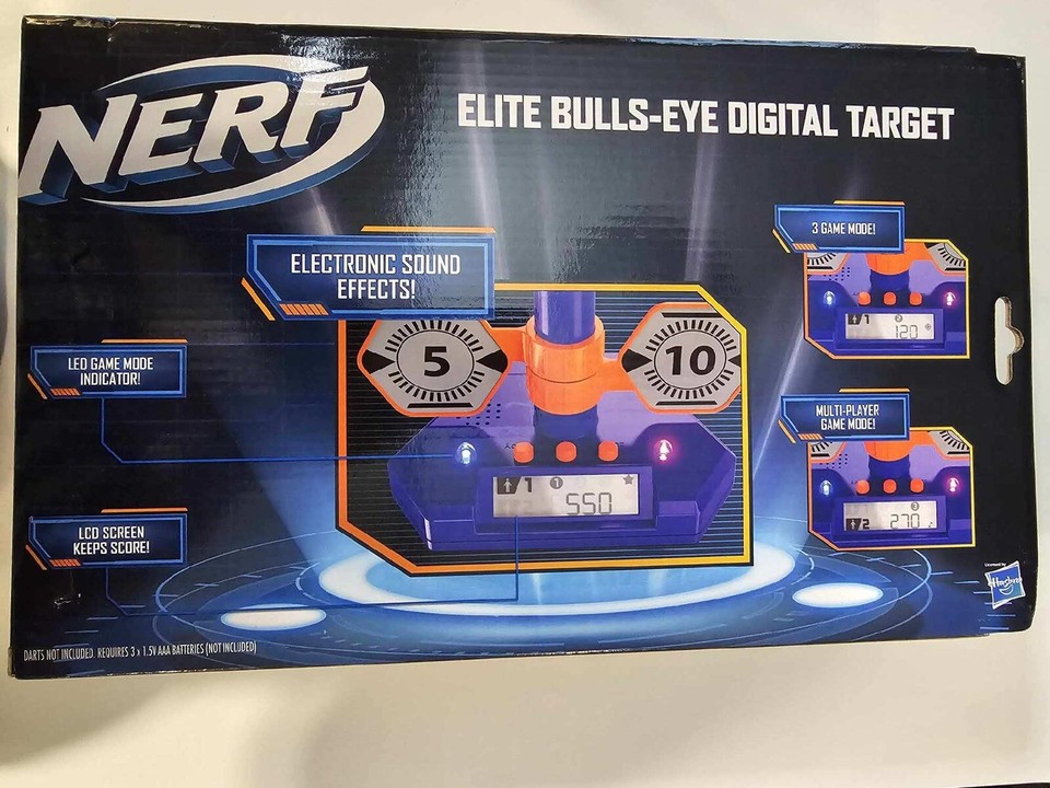 Nerf Elite Bulls-Eye Digital Target Lights & Sounds LCD Screen 6 ...