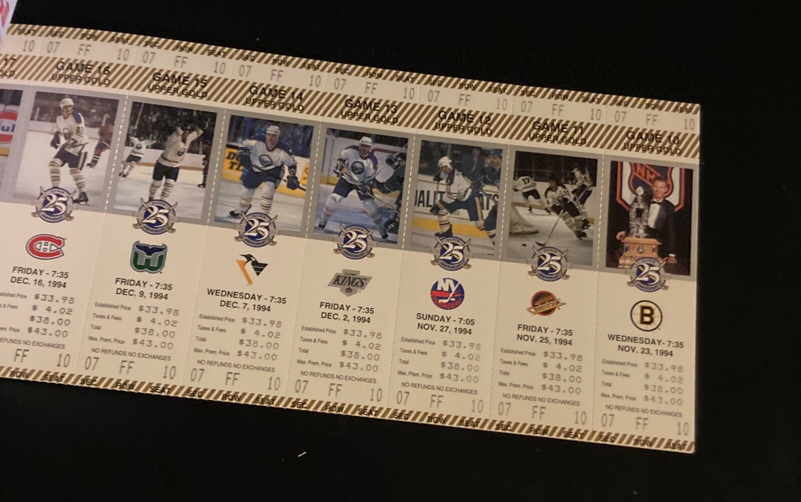 Buffalo Sabres 1994-95 Season Ticket Booklet - 25th Anniversary | eBay