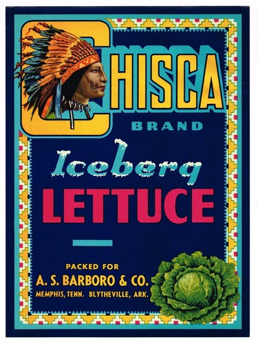 GENUINE CRATE LABEL VINTAGE INDIAN MEMPHIS ARKANSAS C1950 TENNESSEE ...