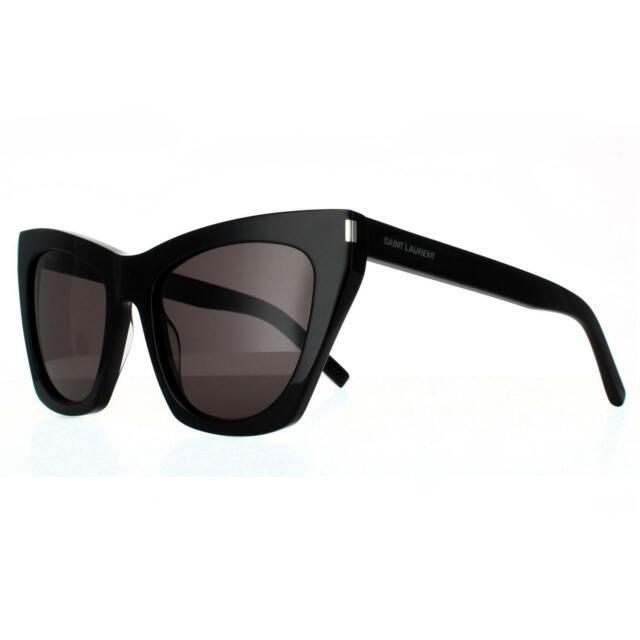 Saint Laurent SL 214 KATE 001 Cat Eye Acetate Sunglasses - Black/Shiny ...