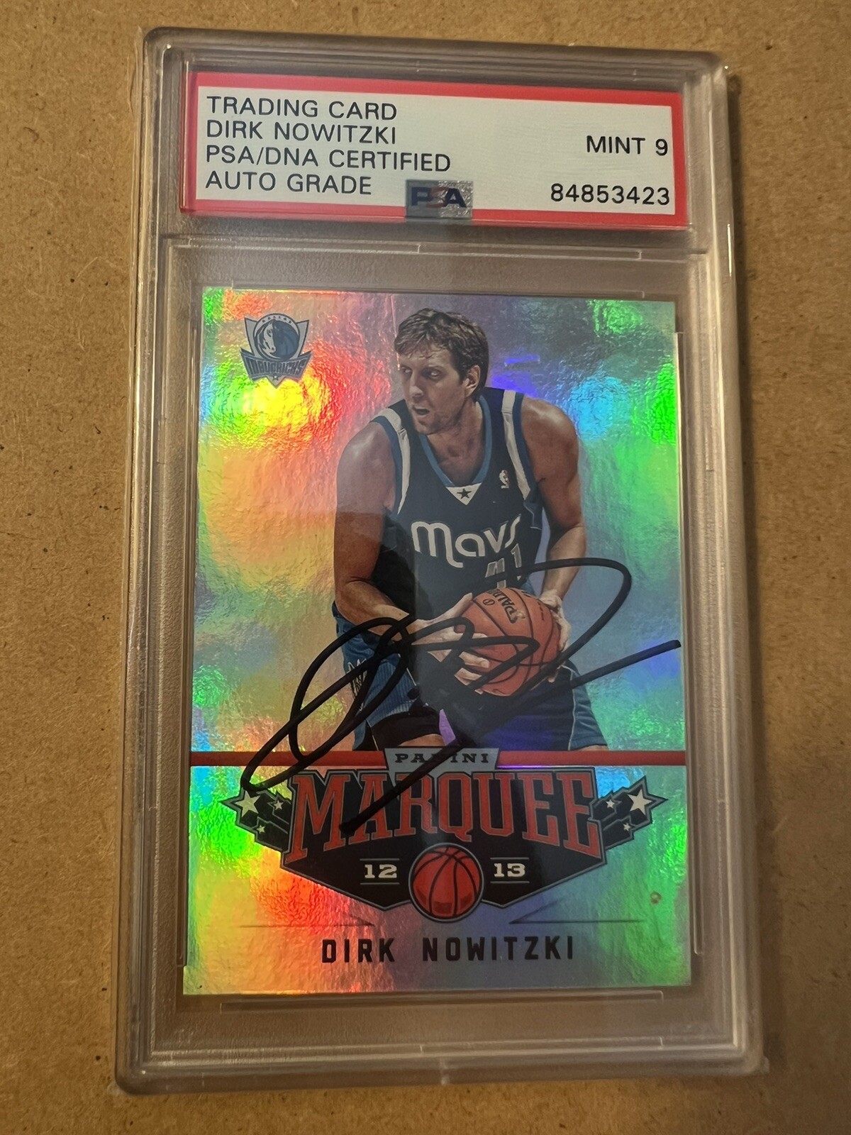2012-13 Panini Marquee #7 Dirk Nowitzki Auto Signed Card PSA/DNA Auth ...