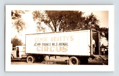 Vintage Photo Clyde Beatty Circus 1940s Semi Truck Trailer 2.75" x 4.5 ...