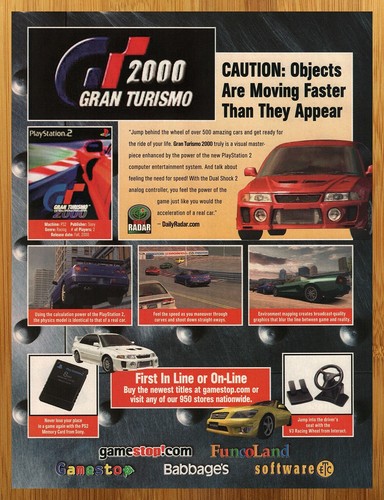 2000 Gran Turismo PS1 Vintage Print Ad/Poster Authentic Car Video Game ...