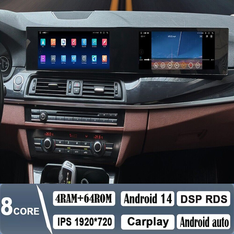 Dual Screen Android Car Radio Screen Headunit GPS Fit For BMW 5 Series ...