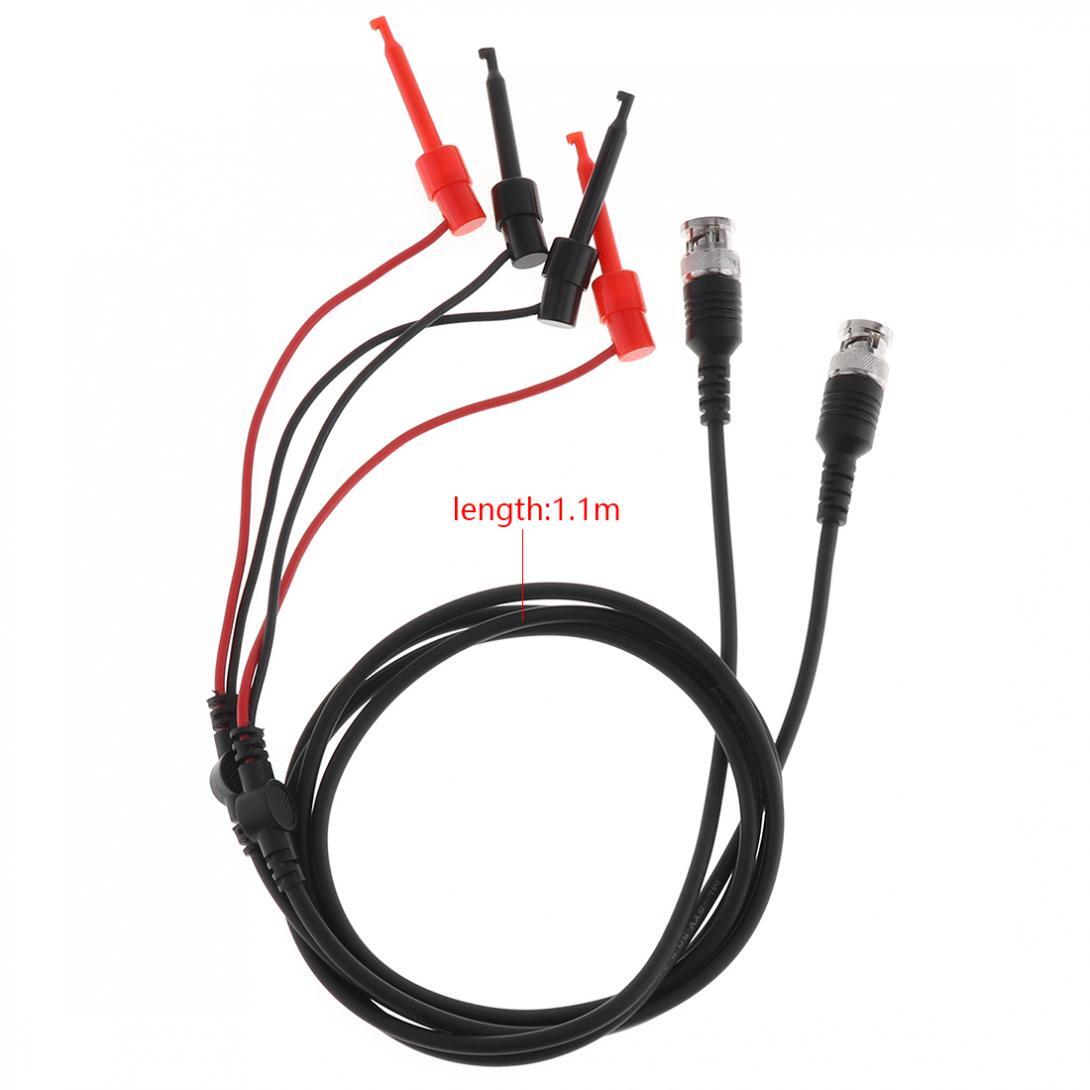 2Pcs Oscilloscope Probes Clip Test Leads Coaxial Cable BNC to Dual ...