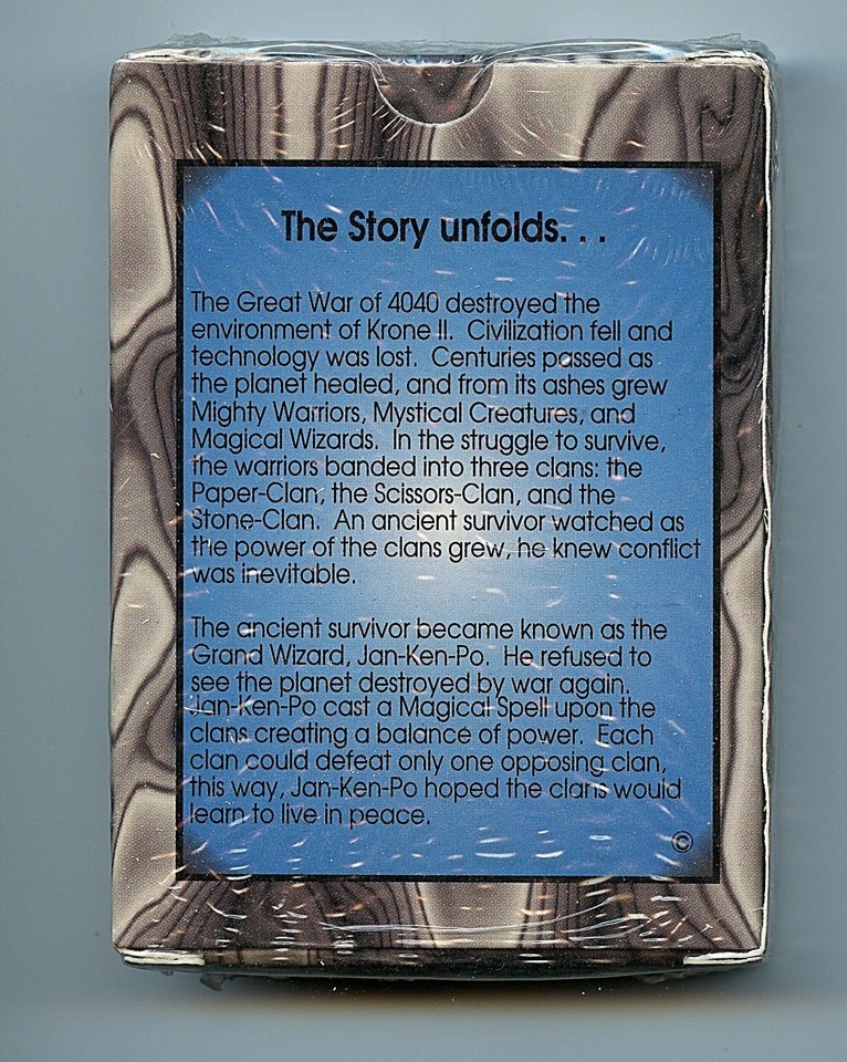 Jan-Ken-PO Card Game 1996 50 card deck Playtime Rock Paper Scissors ...