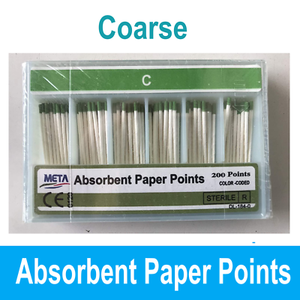 Dental Endodontic Absorbent Points / Paper Points, COARSE, 200/pk. Meta ...