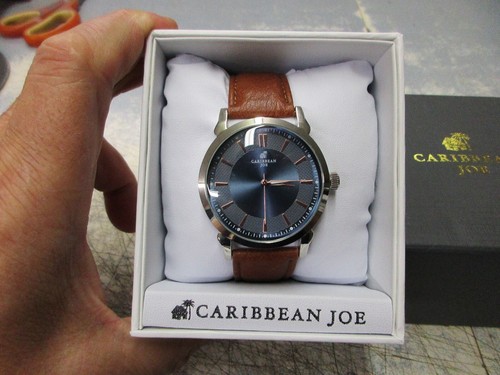 New Old Stock Caribbean Joe Men's Quartz Watch Silver Tone | eBay