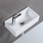 Tiny Bathroom Sink White Ceramic Wall Mount Mini Small Powder Room ...