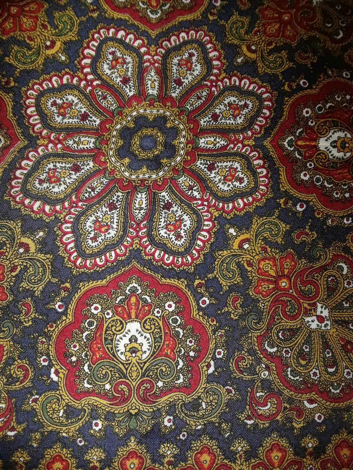 Men's Ashear Hand Rolled Blue Red Ornate 100% Silk 18" Pocket Square Italy | eBay