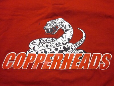 COPPERHEADS small softball Henley tee #44 snake logo baseball T shirt ...