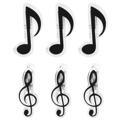 6pcs Score Clips Music Note Clips Music Book Clips Creative Sheet Clips ...