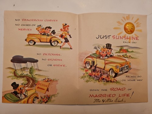 Vintage Just Married Wedding Card Klever Kards By Renner Davis | eBay