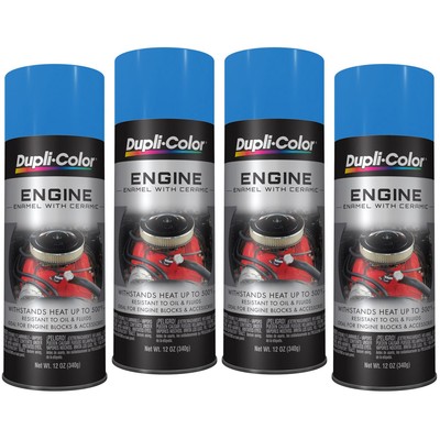 Duplicolor DE1631 (4-Pack), Engine Enamel Paint, Chrysler Blue, 12 oz ...