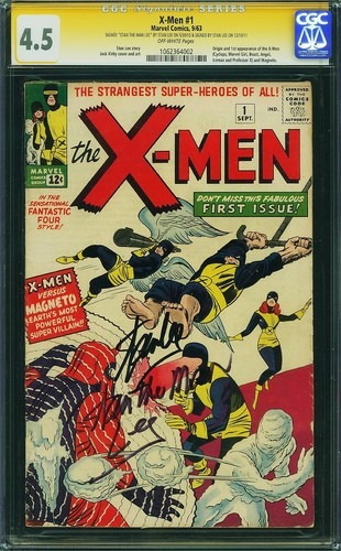 1963 Marvel Comics X-Men 1 CGC 4.5 1st Appearance Stan Lee Inscribed ...
