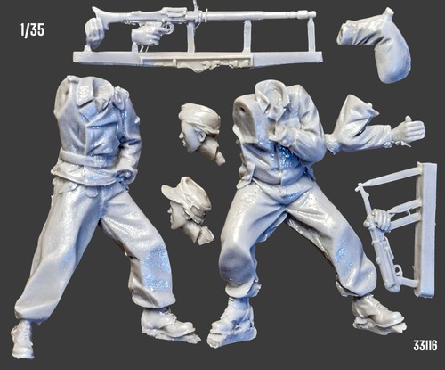 •1/35 Resin Figure German Tank Crew Firing at Jabos (2 Fig Set) Model ...